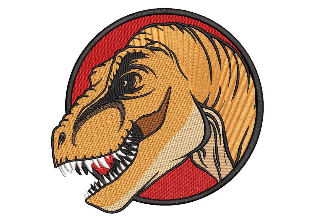 T-rex Embroidery Design, 10 Sizes, Dinosaur Machine Embroidery Design ...