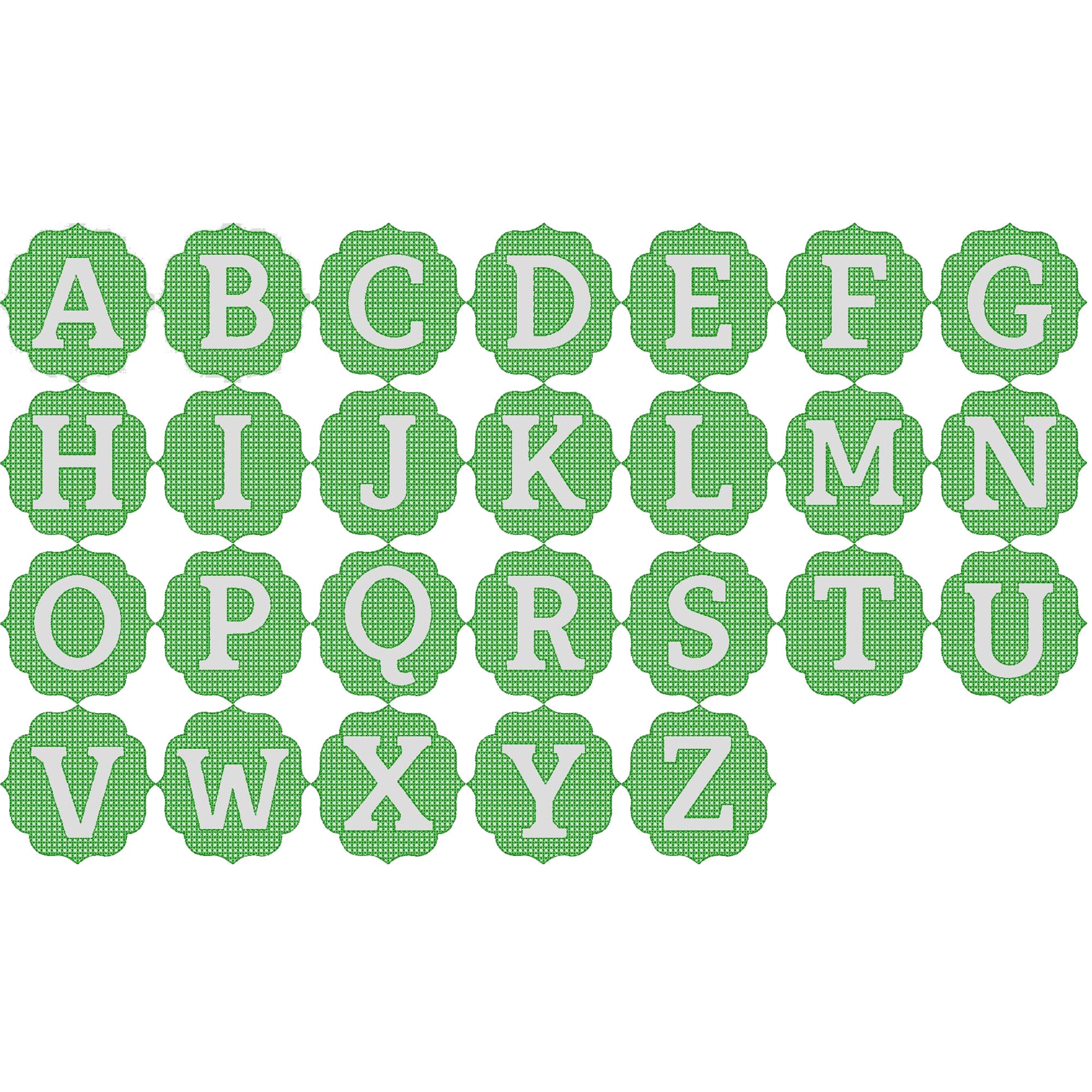 Embossed Machine Embroidery Alphabet, Monogram Towel Font, 5 Sizes, A-Z ...