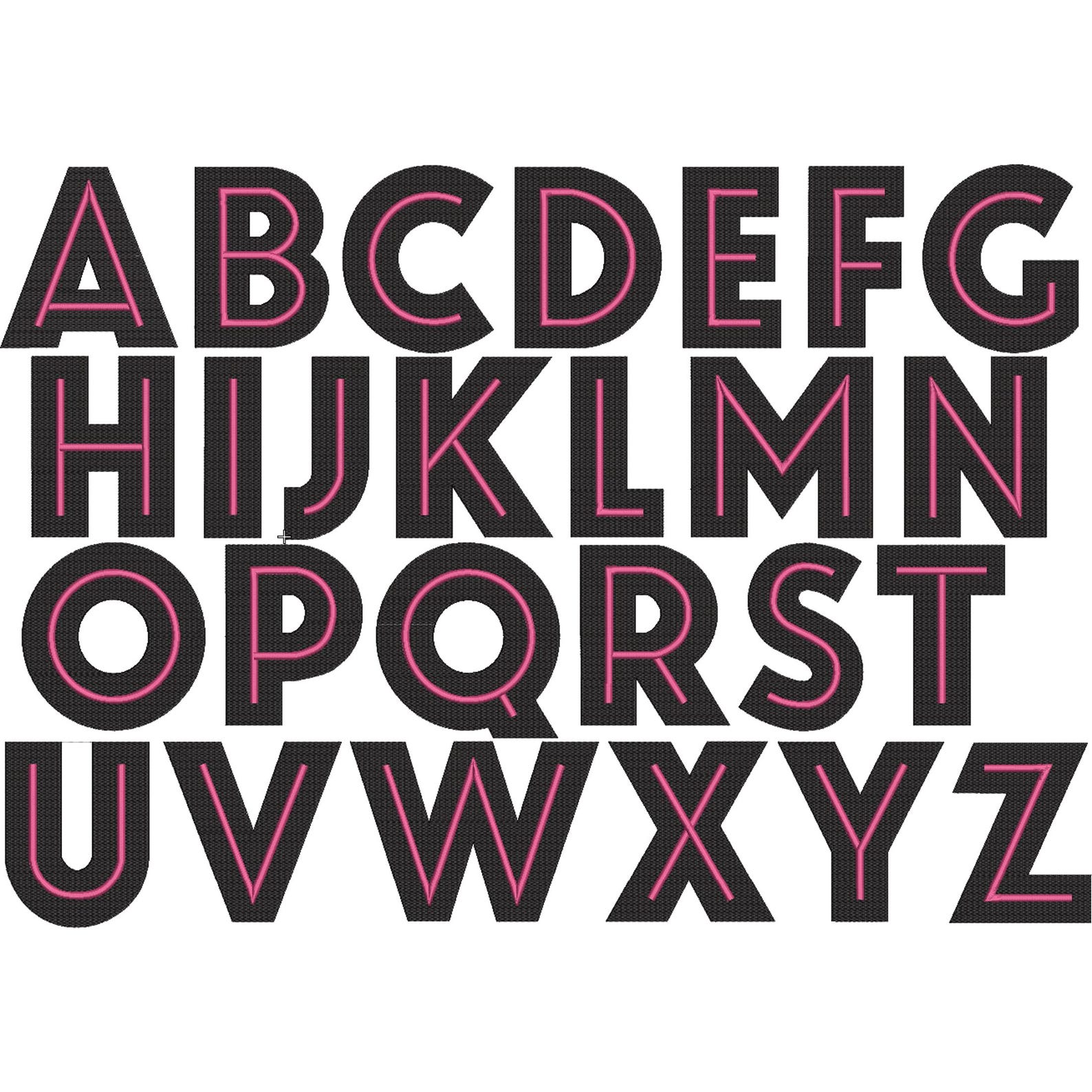 Poster Block Embroidery Font, 8 Sizes, A-Z Sorted, Fill Stitch Monogram ...