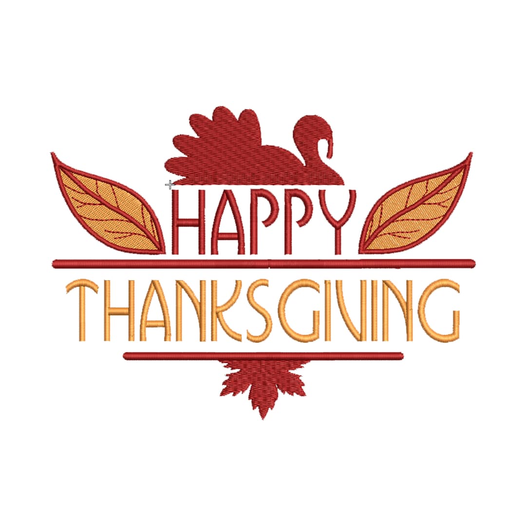 Happy Thanksgiving Machine Embroidery Design, 5 Sizes, Happy ...