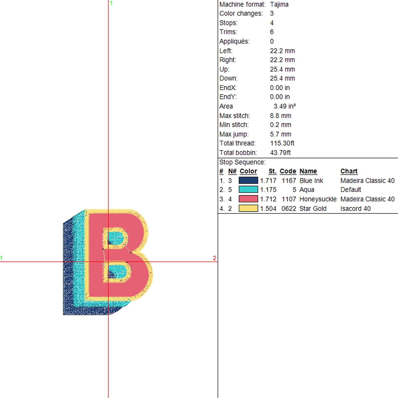 Double Shadow Embroidery Font, 6 Sizes, A-Z Sorted, Fill Stitch ...