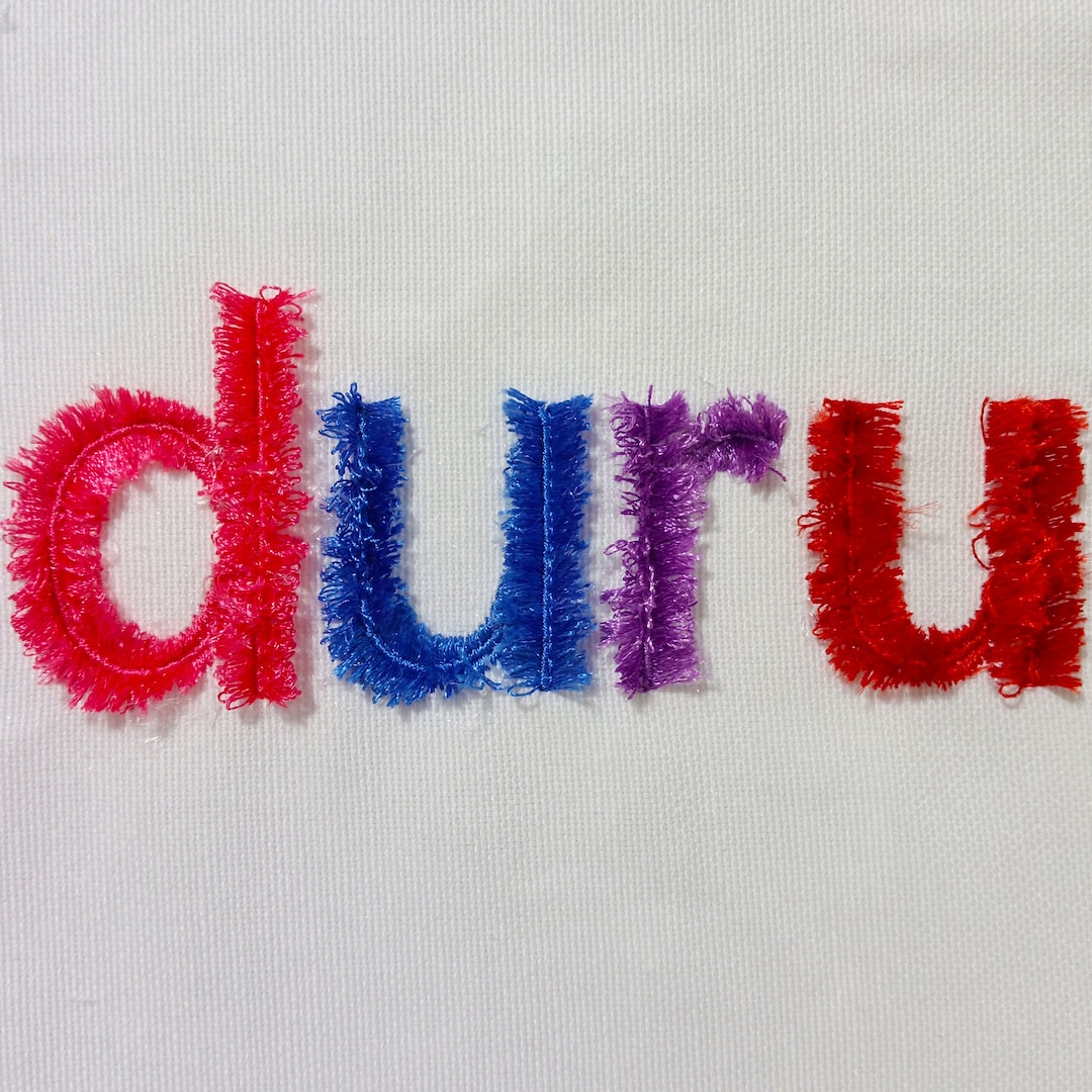 Fluffy Fringed Alphabet Machine Embroidery Design, 5 Size, Fluffy ...