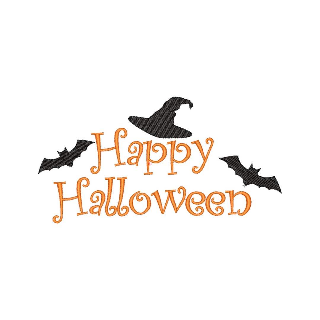 Happy Halloween Machine Embroidery Design File, 8 Sizes, Halloween ...