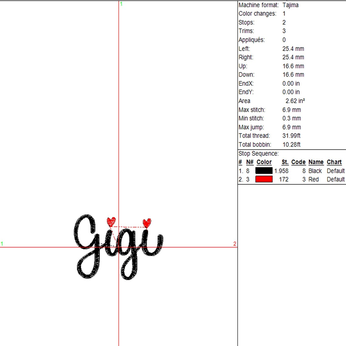 Gigi Embroidery Design, 14 Sizes, Gigi Heart Machine Embroidery Design ...