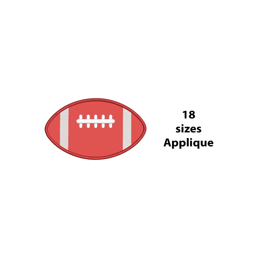 Football Applique Machine Embroidery Design, 18 Sizes, Applique ...