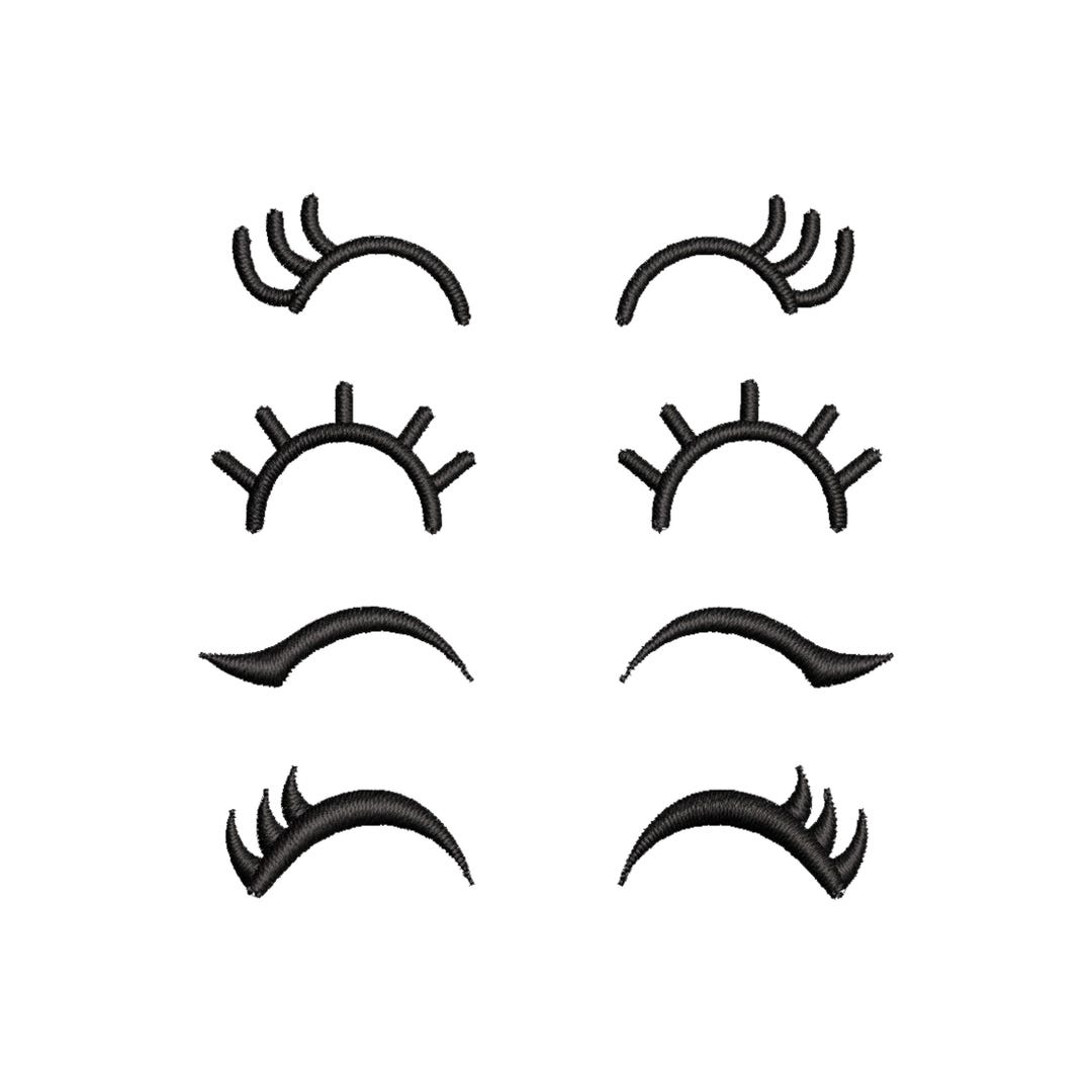 Eyelash Embroidery Design, 12 Size, Eyelash Machine Embroidery Design ...