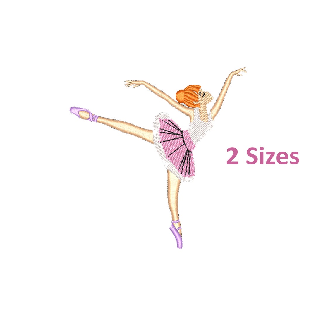 Ballerina Machine Embroidery Design, 2 Sizes, Ballet Embroidery Design ...