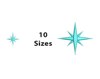 Mini Star-6 Sizes-machine Embroidery Design - Etsy