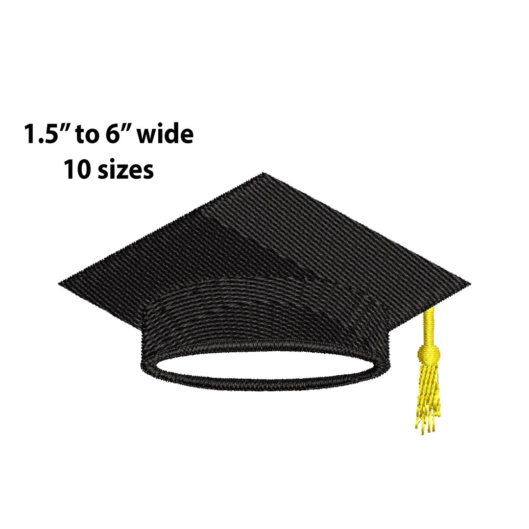 Graduation Cap Embroidery Designs, 10 Sizes, Collage Graduation Machine ...
