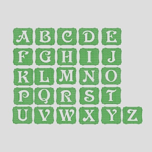 Embossed Machine Embroidery Alphabet, Monogram Towel Font, 5 Sizes, A-Z ...