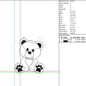 Embossed Bear Embroidery Design, 15 Sizes, Bear Machine Embroidery ...