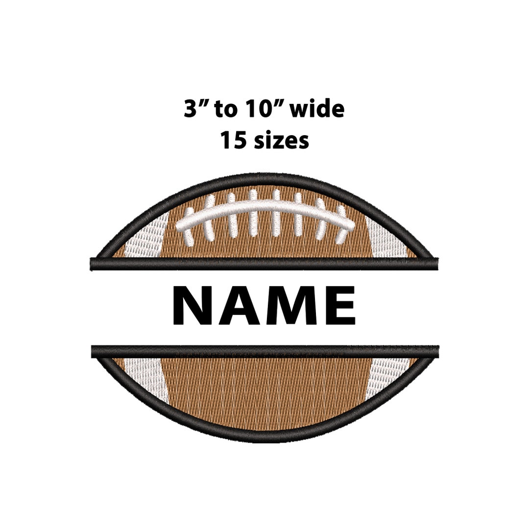 American Football Split Name Machine Embroidery Design, 15 Size ...
