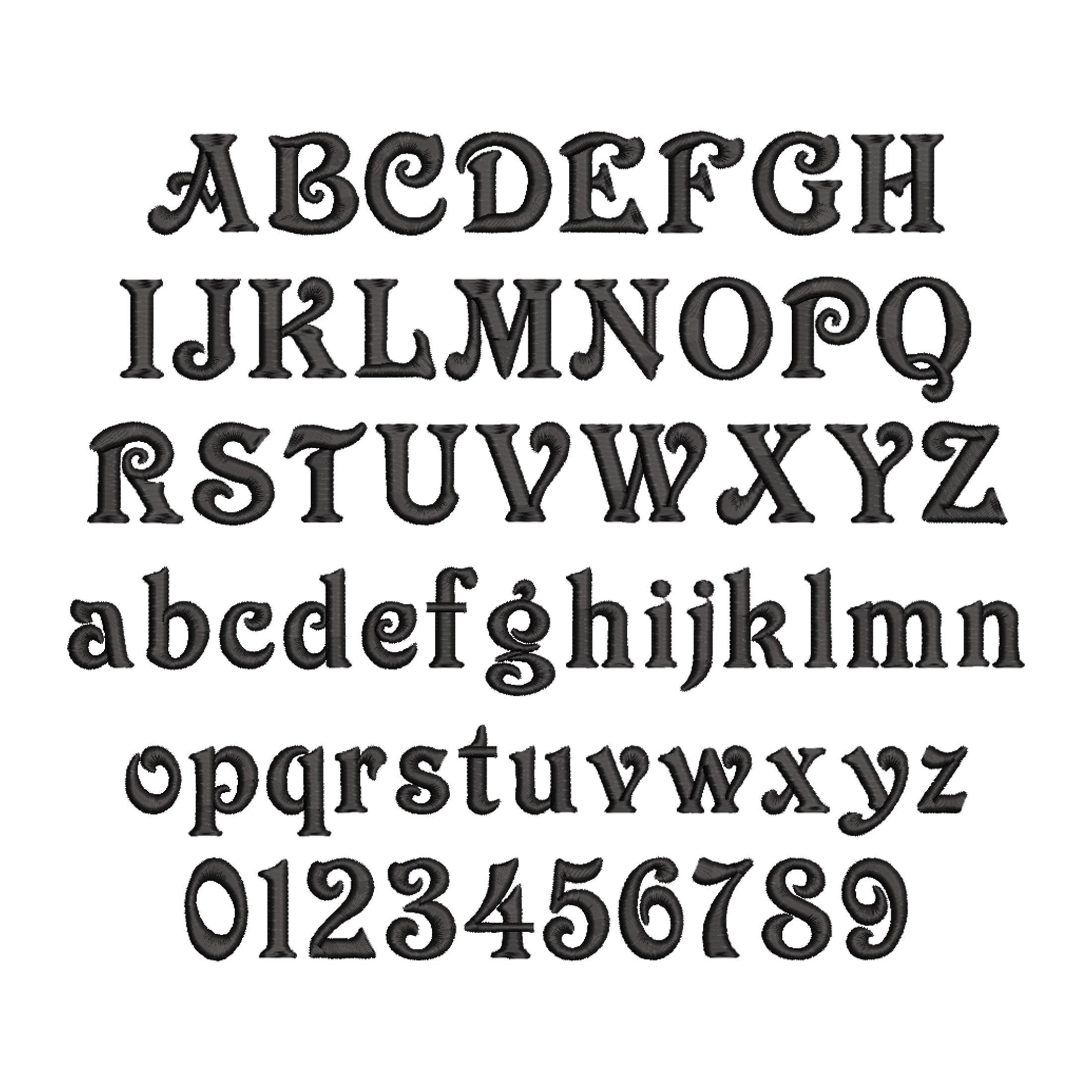 Victorian Embroidery Font, 6 Sizes, Machine Embroidery Alphabet ...