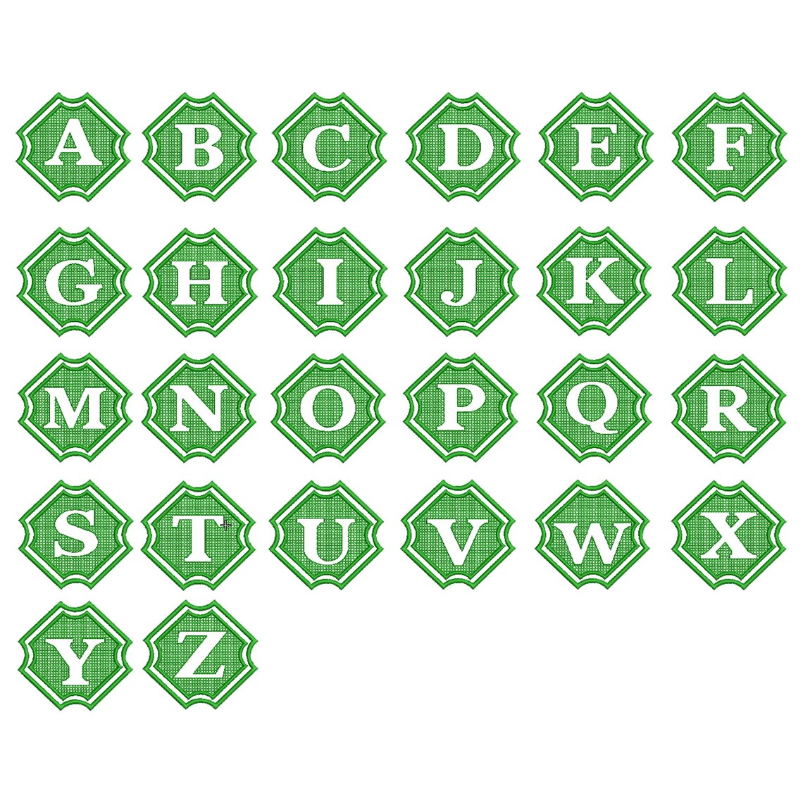 Embossed Embroidery Font, 8 Sizes, Embossed Monogram Machine Embroidery ...