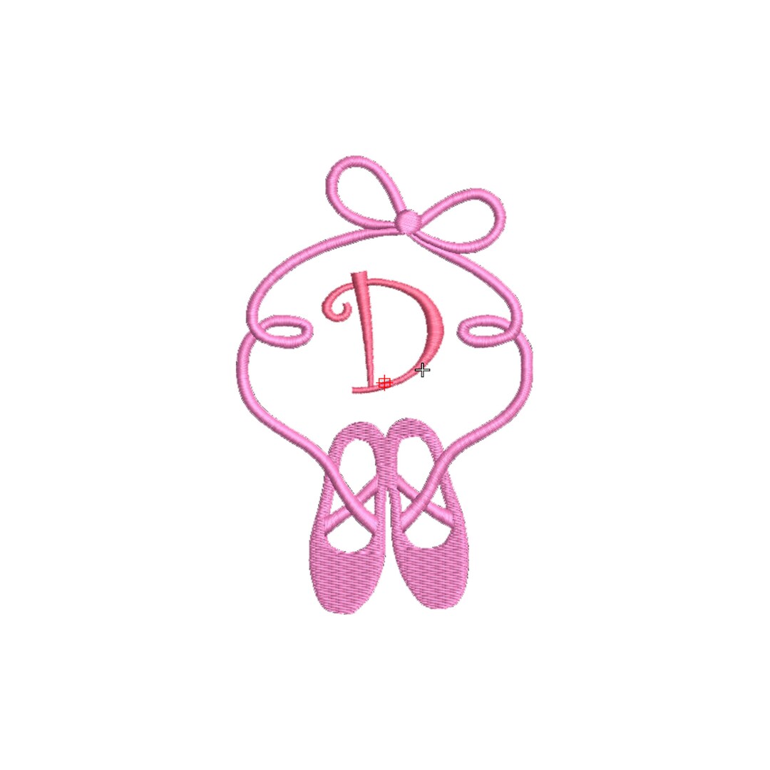 Ballet Bow Monogram Frame Machine Embroidery Design, 5 Sizes Ballet ...