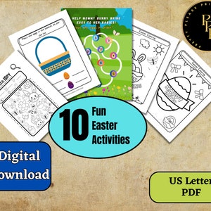 10 Printable Easter Activity Bundle, Kids Easter Activities, Coloring ...