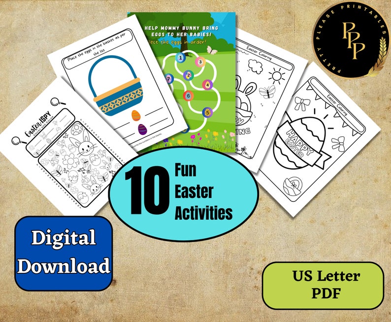 10 Printable Easter Activity Bundle, Kids Easter Activities, Coloring ...