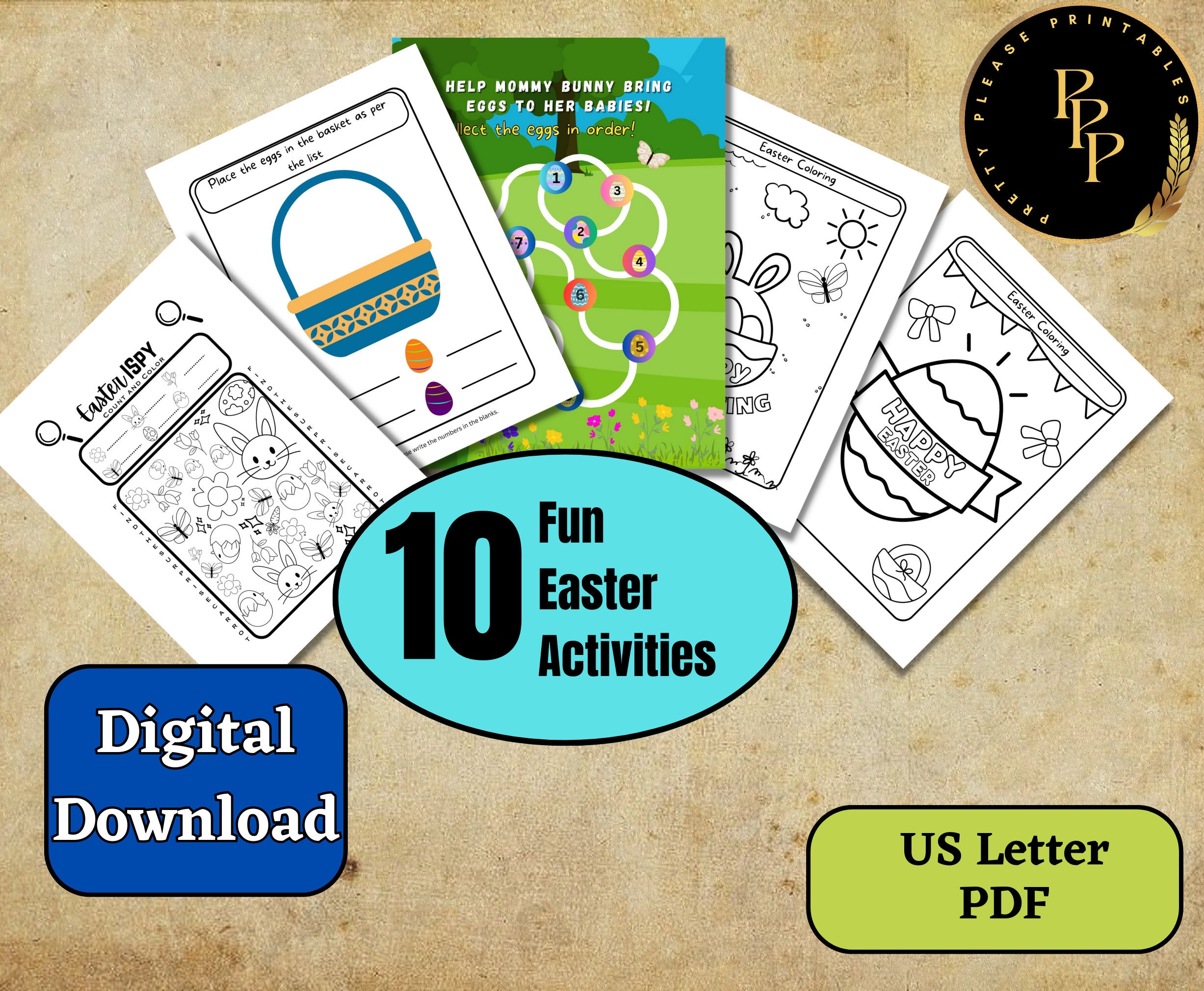 10 Printable Easter Activity Bundle, Kids Easter Activities, Coloring ...