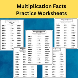 Multiplication Facts Practice Worksheets for Kids Printables - Etsy