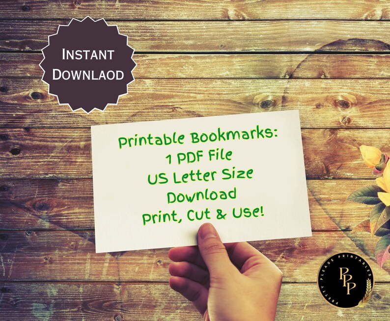 Set of 5 Printable Bookmark for Book Lovers, Digital Downloadable ...