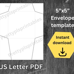 Envelope Template 5x5 Square Printable 5inx5in Square Envelope Template ...