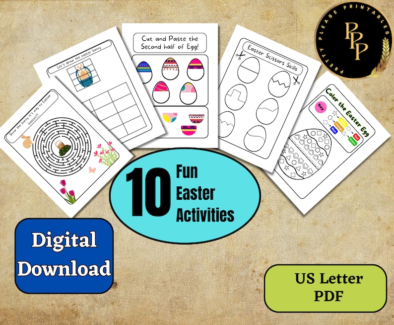 10 Printable Easter Activity Bundle, Kids Easter Activities, Coloring ...