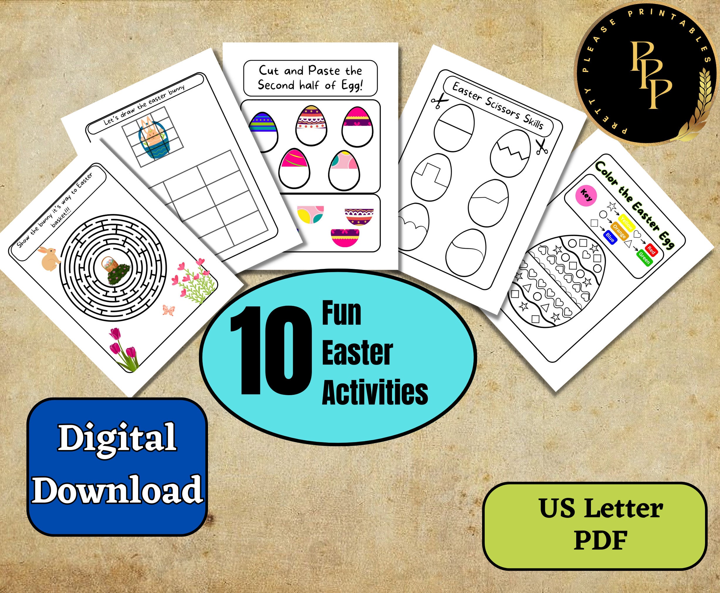 10 Printable Easter Activity Bundle, Kids Easter Activities, Coloring ...