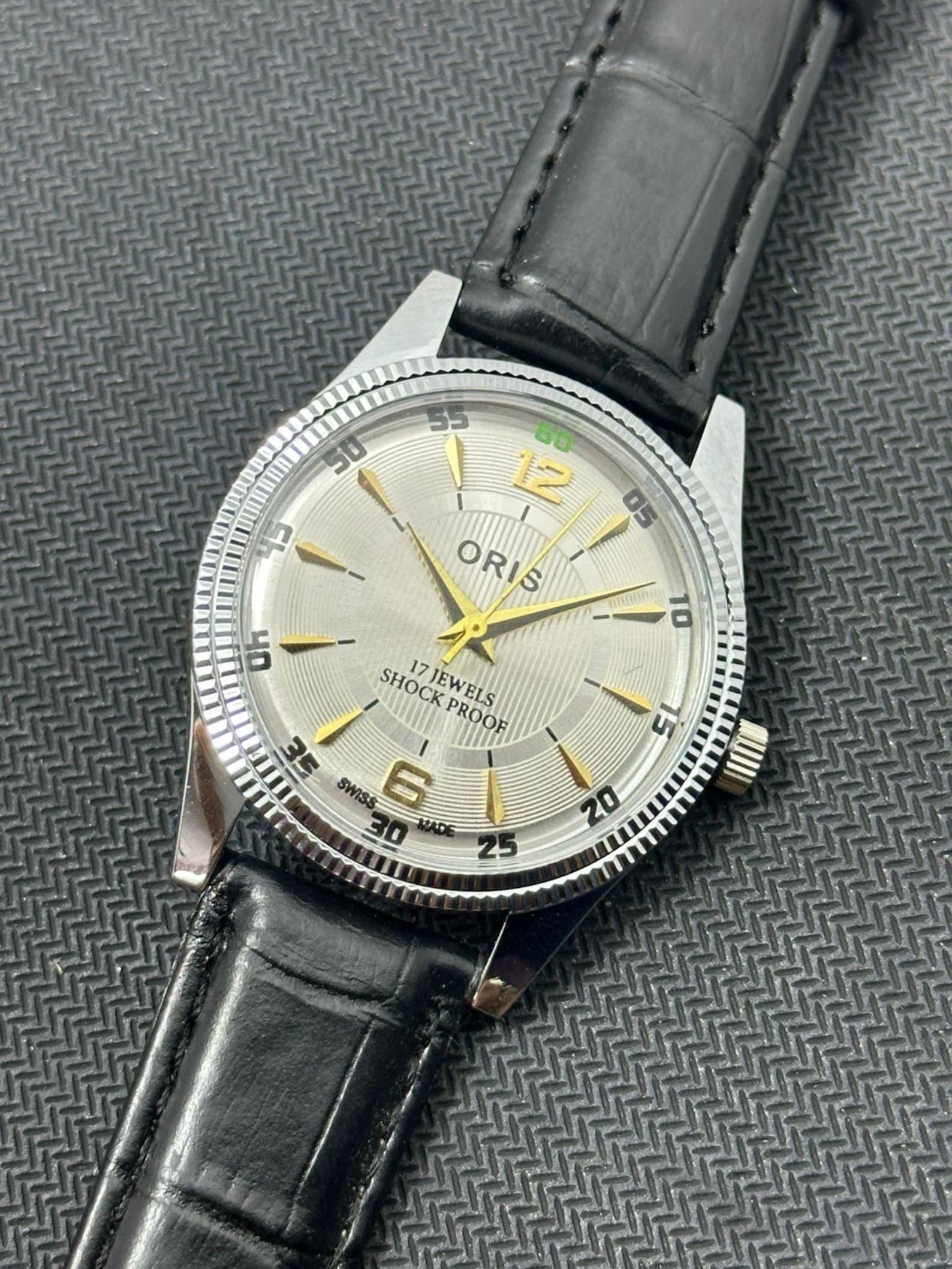 Rare Vintage ORIS Silver Dial Hand Winding FHF Movement ST-96 Swiss ...