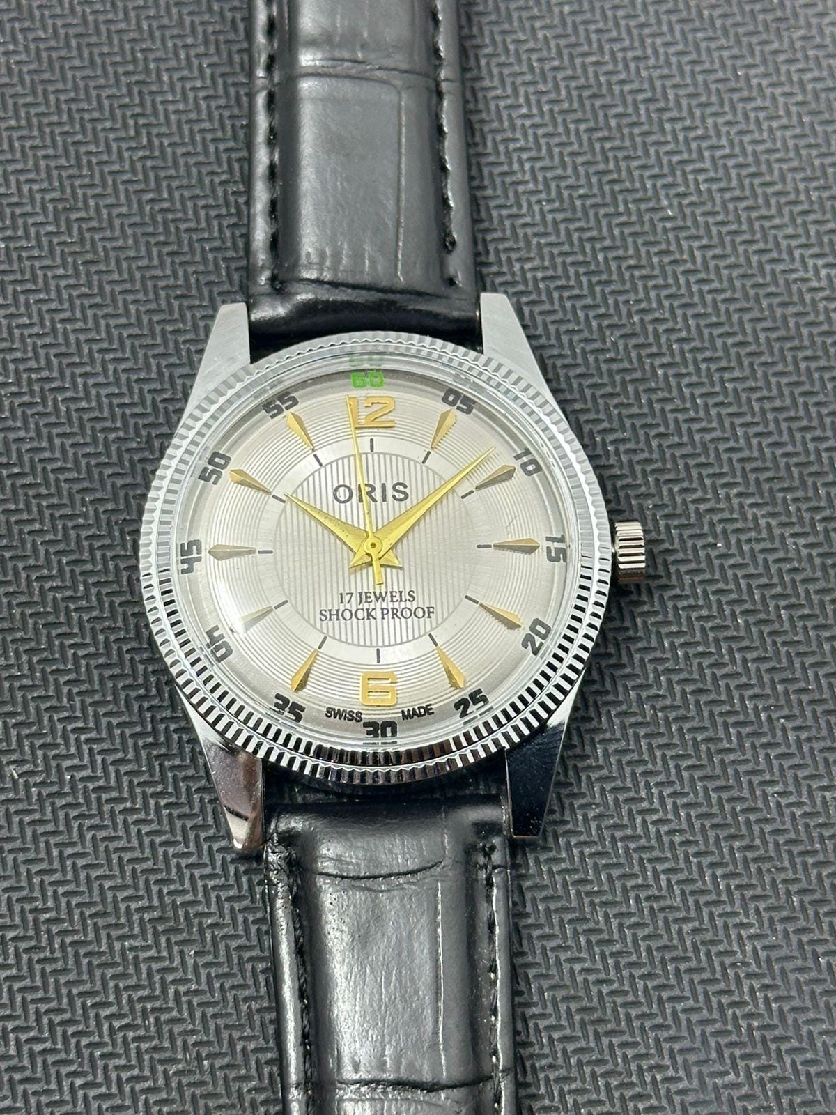 Rare Vintage Oris Silver Dial Hand Winding FHF Movement ST-96 Swiss ...