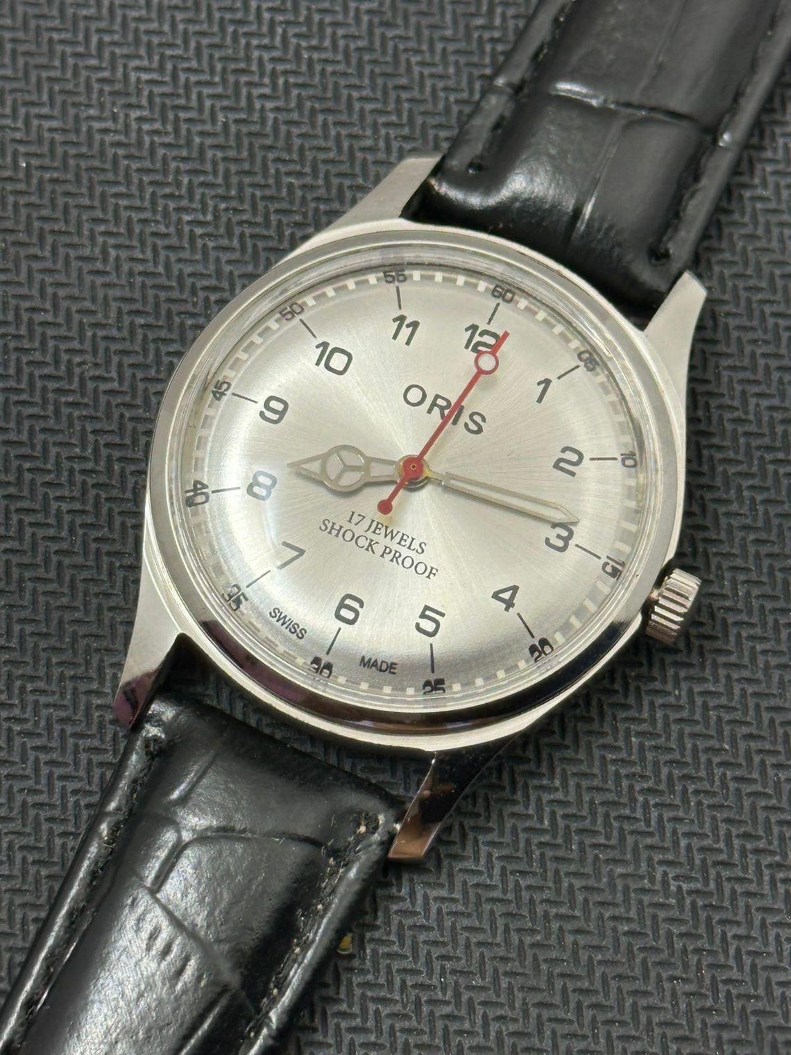 Rare Vintage ORIS White Dial Hand Winding FHF Movement ST-96 Swiss Mens ...
