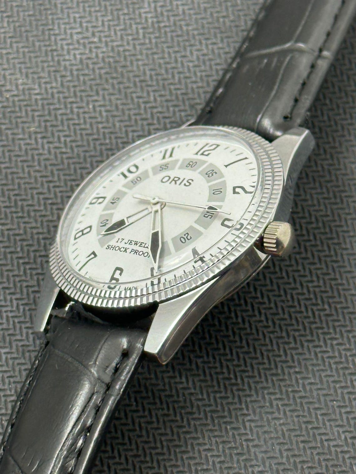 Rare Vintage ORIS White Dial Hand Winding FHF Movement ST-96 Swiss Mens ...