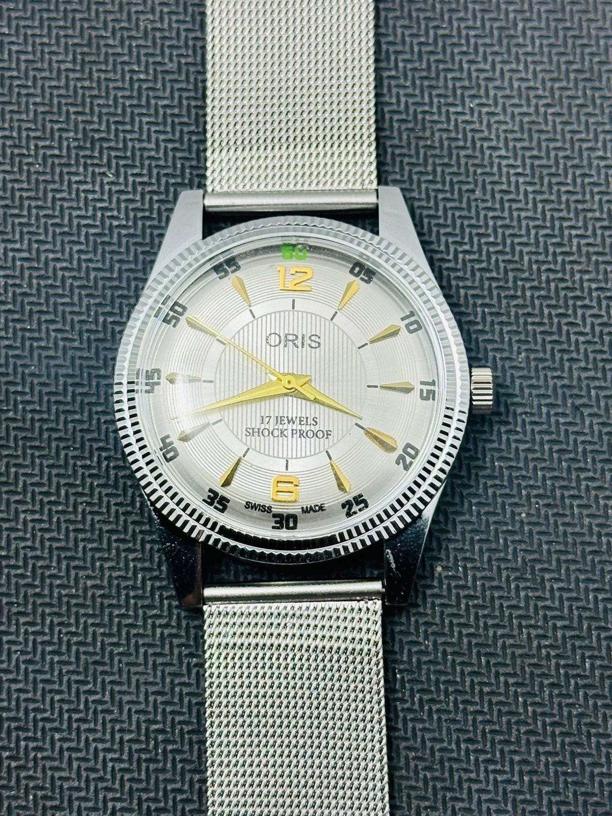 Rare Vintage ORIS Silver Dial Hand Winding FHF Movement ST-96 Swiss ...
