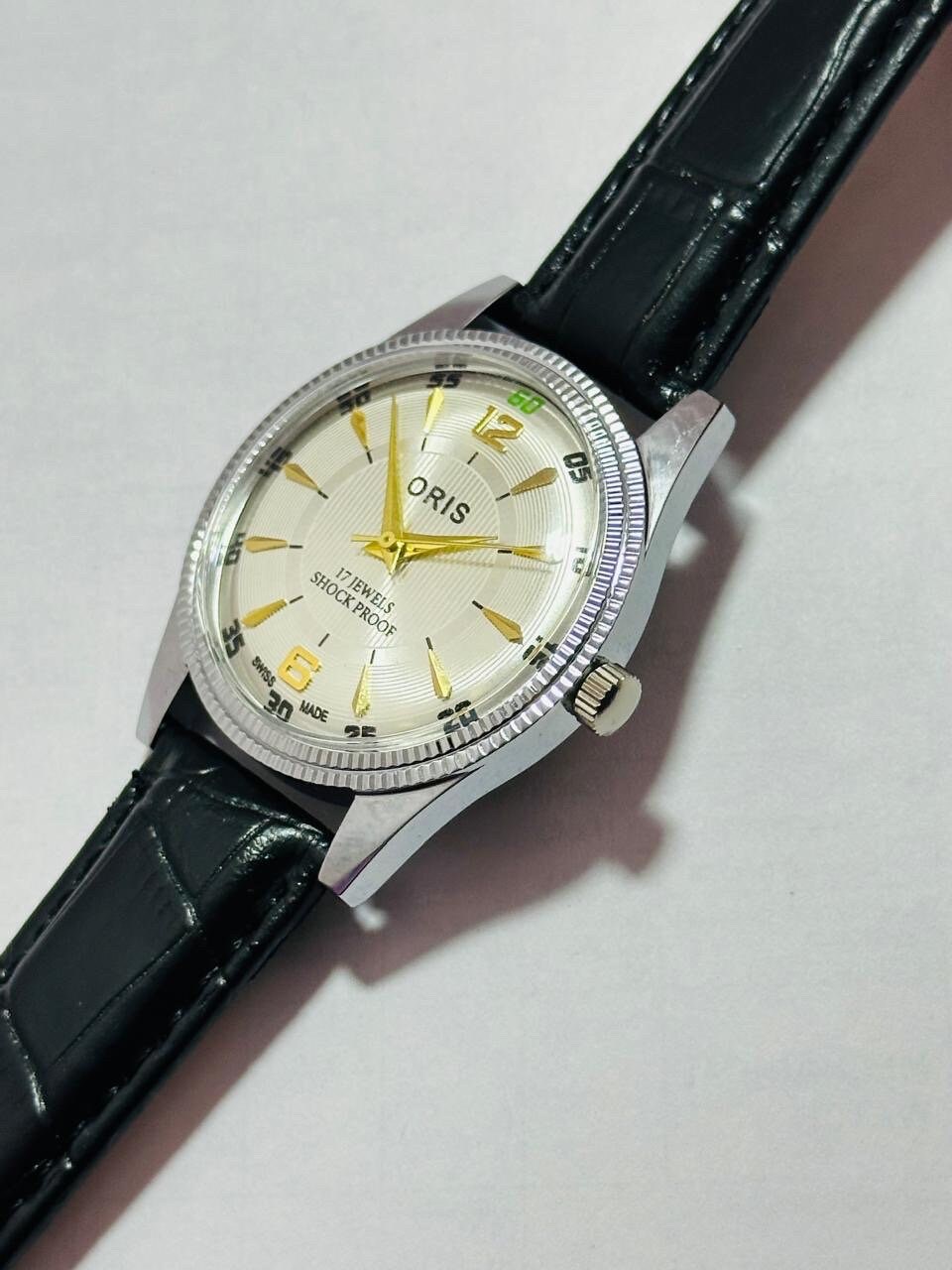 Rare Vintage ORIS Silver Dial Hand Winding FHF Movement ST-96 Swiss ...