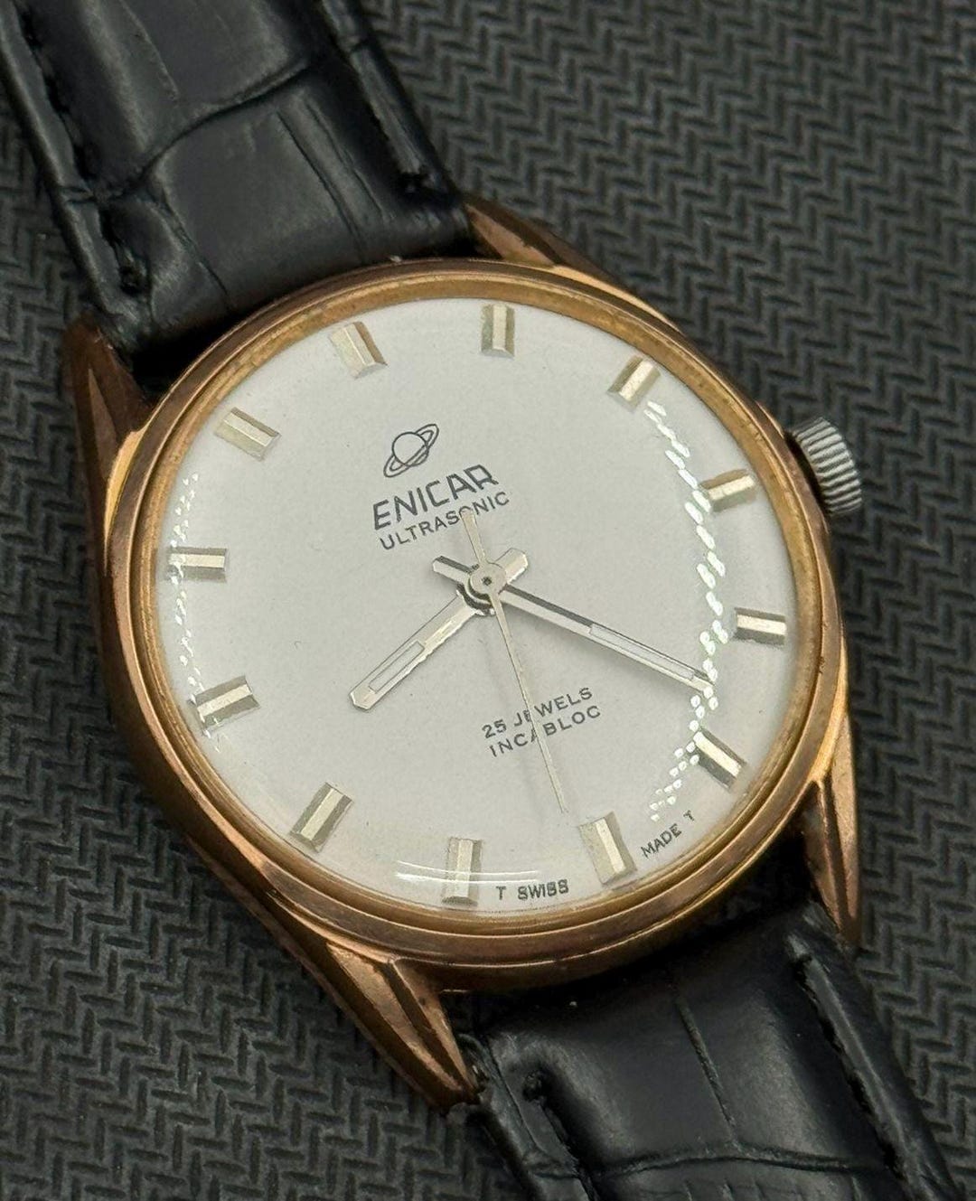 Enicar Ultrasonic 1962 Vintage Handwinding Swiss Movement White Dial ...