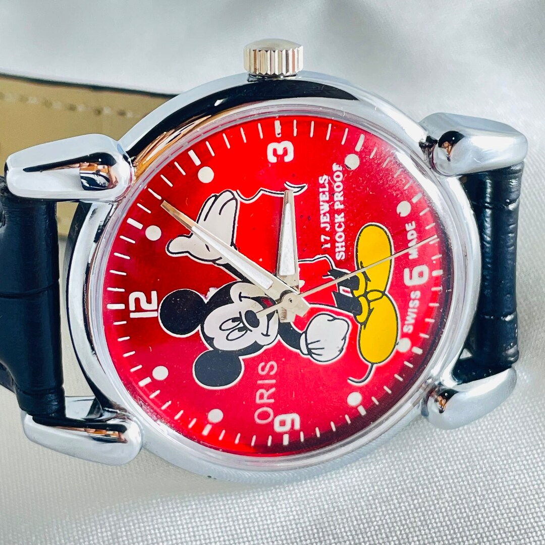 Rare Vintage ORIS Red Dial Hand Winding FHF Movement ST-96 Swiss Mens ...