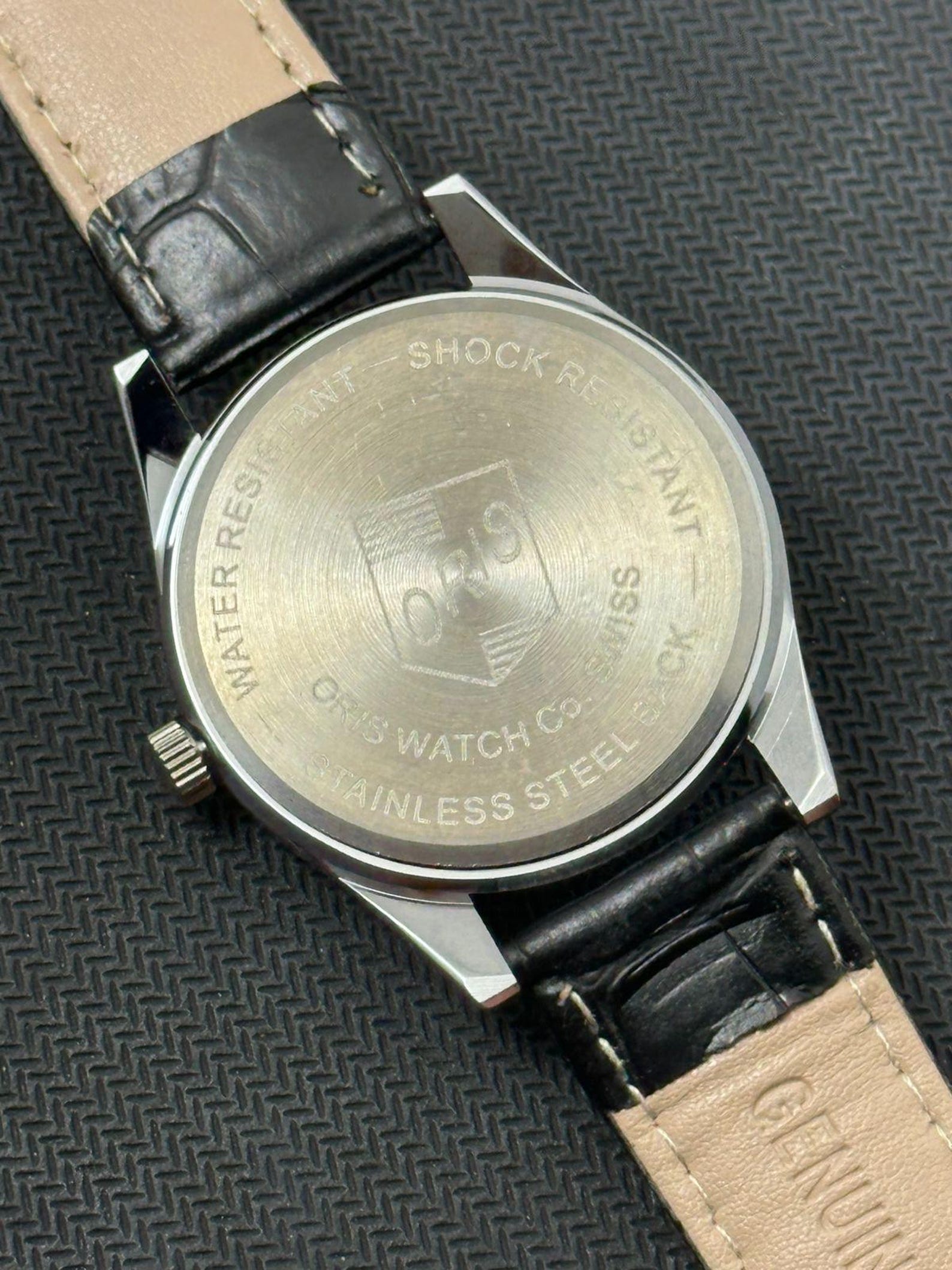 Rare Vintage Oris Red Dial Hand Winding FHF Movement ST-96 Swiss Mens ...