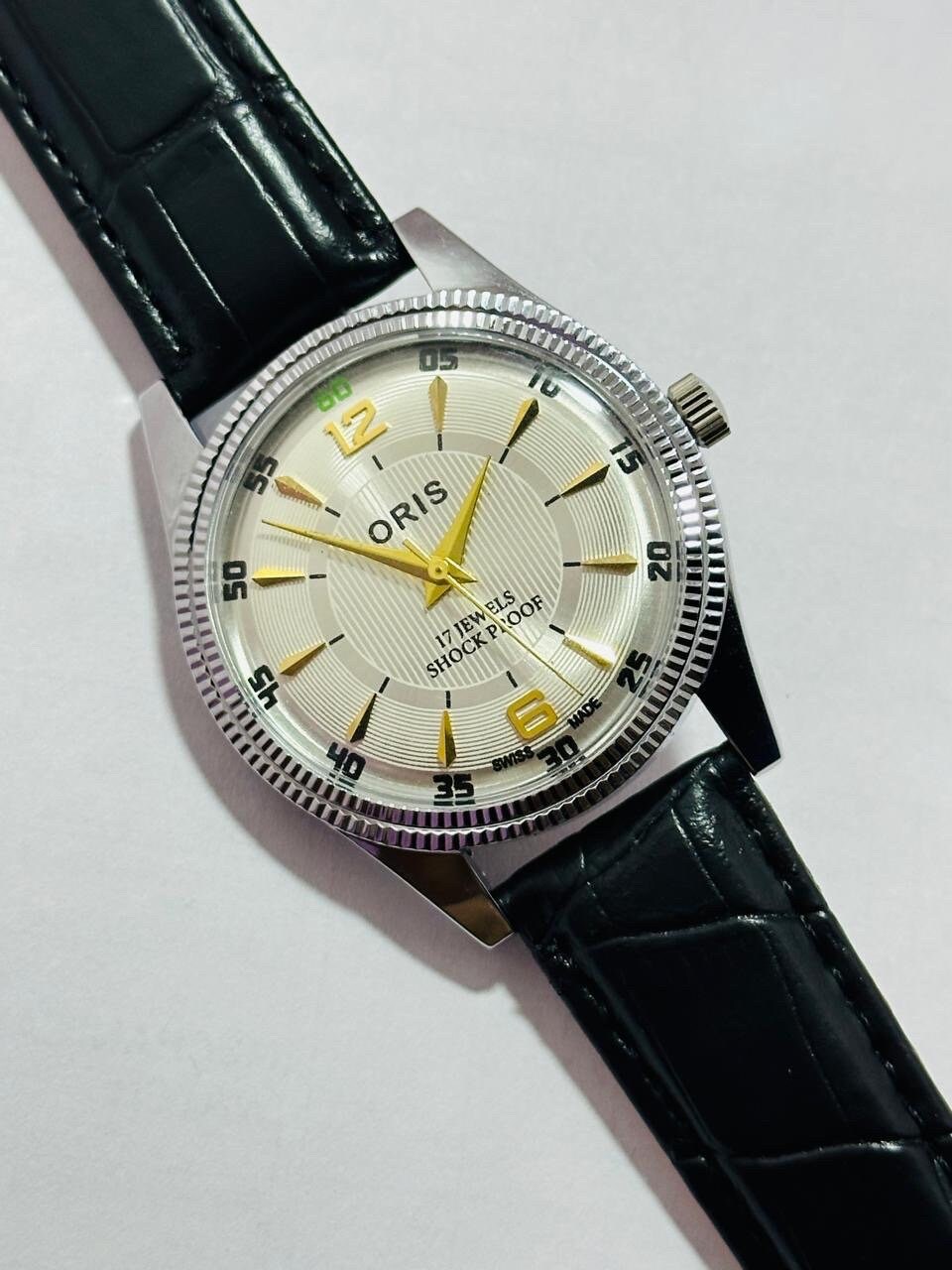Rare Vintage ORIS Silver Dial Hand Winding FHF Movement ST-96 Swiss ...