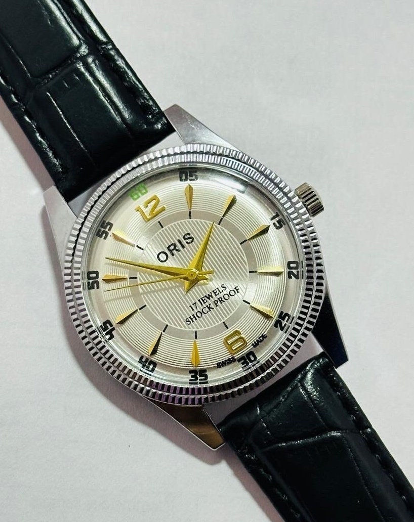 Rare Vintage ORIS Silver Dial Hand Winding FHF Movement ST-96 Swiss ...