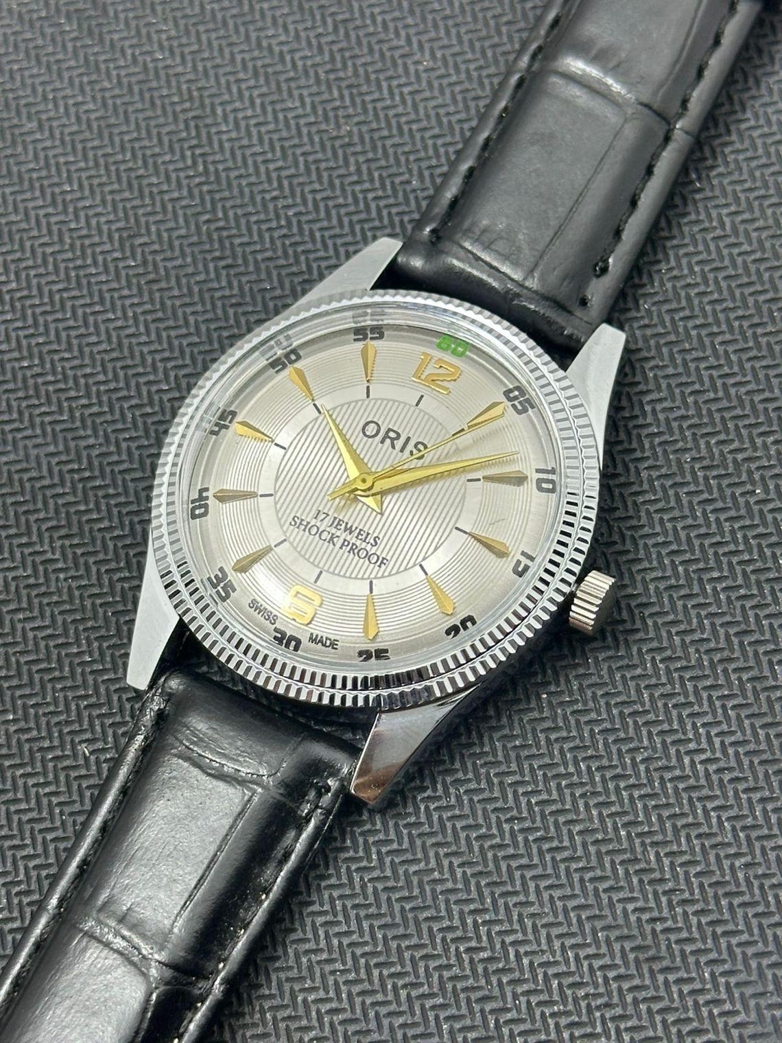Rare Vintage Oris Silver Dial Hand Winding FHF Movement ST-96 Swiss ...