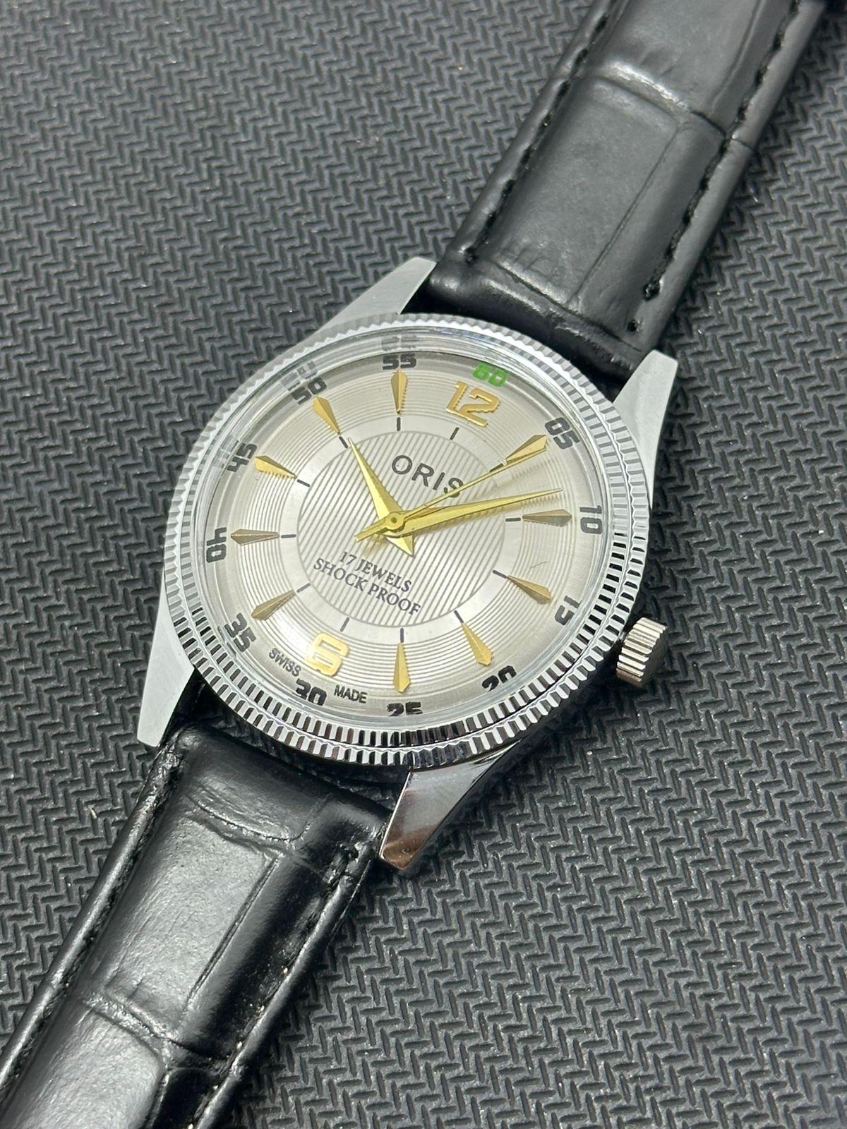Rare Vintage ORIS Silver Dial Hand Winding FHF Movement ST-96 Swiss ...