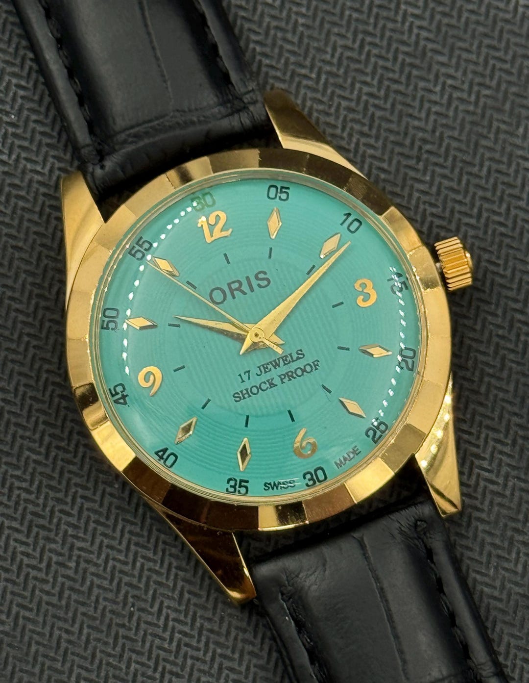 Rare Vintage Oris New Look Dial Gold Case Hand Winding FHF Movement ST ...