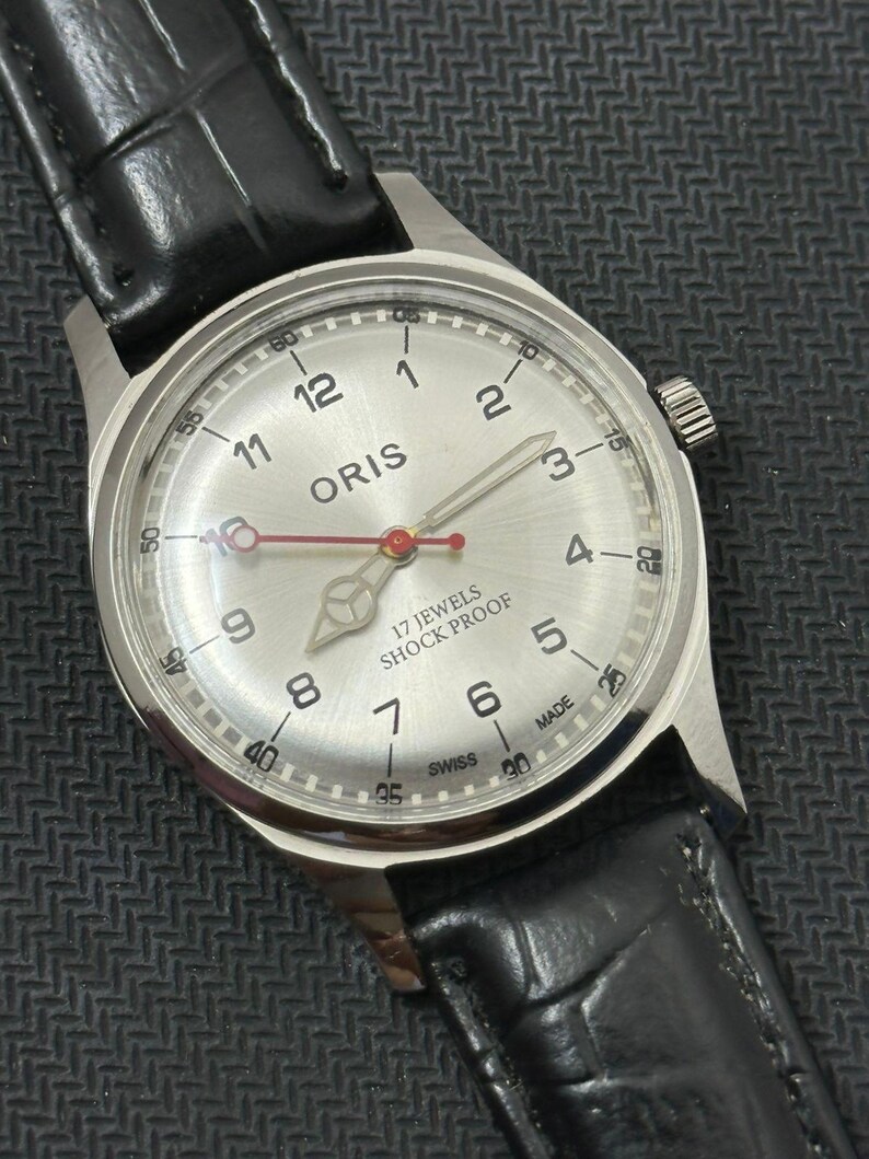 Rare Vintage ORIS White Dial Hand Winding FHF Movement ST-96 Swiss Mens ...