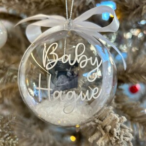 Personalised Pregnancy Scan Photo Bauble, Christmas Tree Decorations ...