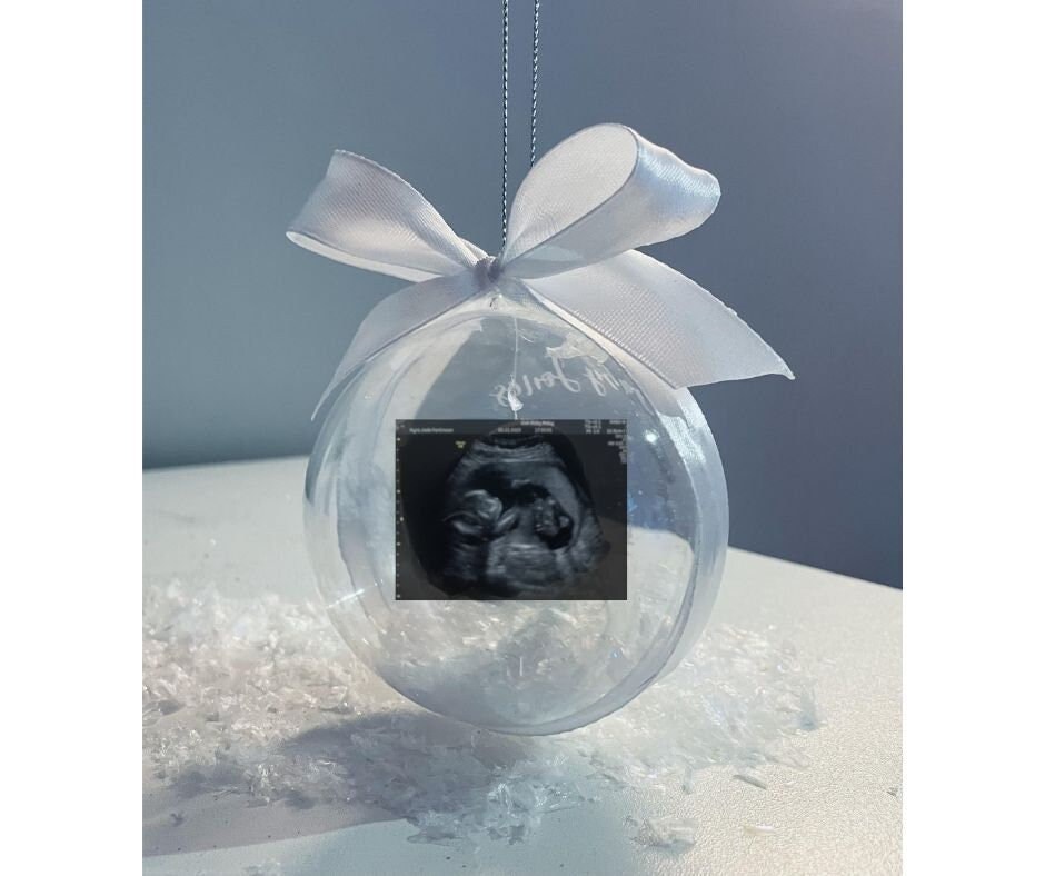 Personalised Pregnancy Scan Photo Bauble, Photo Bauble, Pregnancy ...