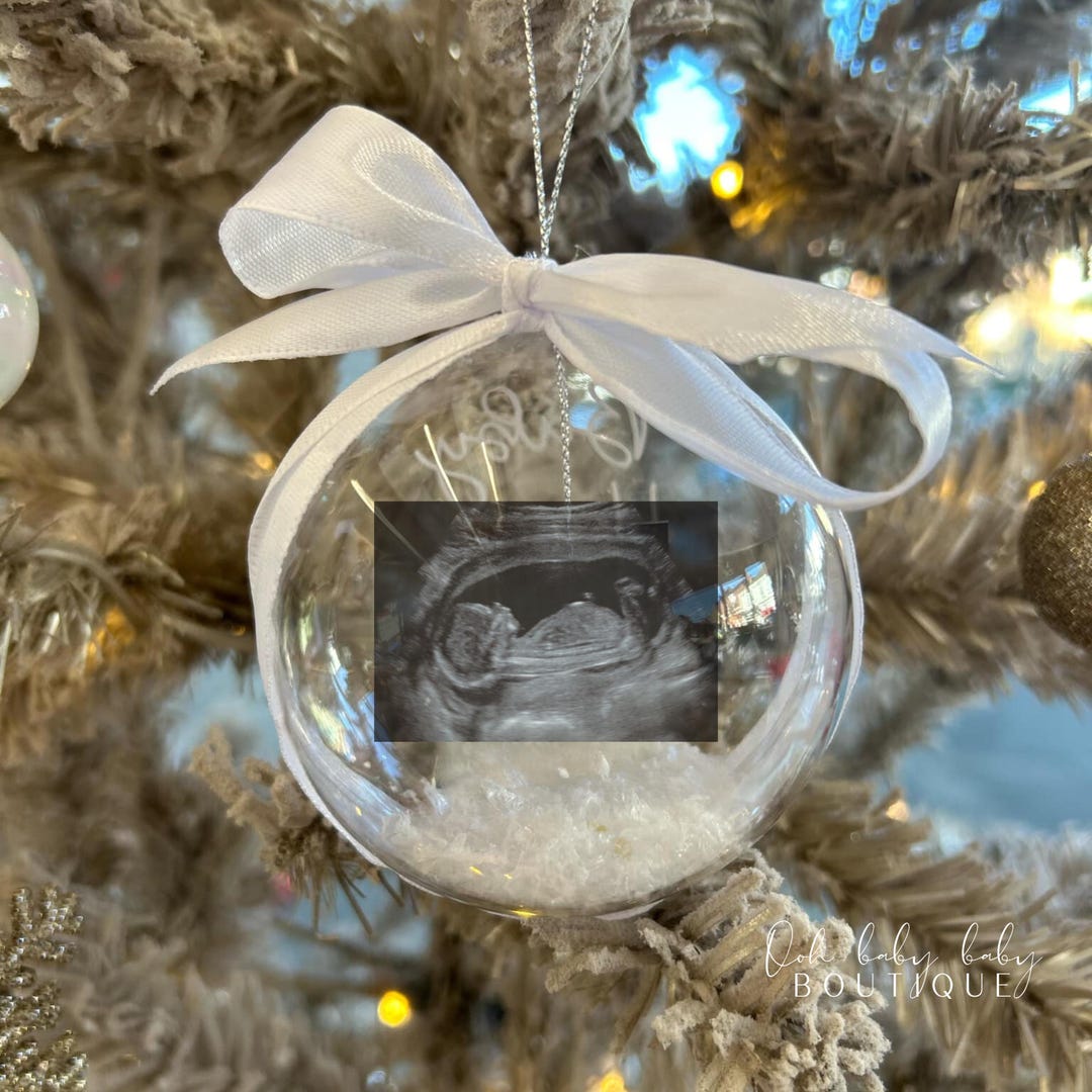 Personalised Pregnancy Scan Photo Bauble, Christmas Decorations - Etsy UK