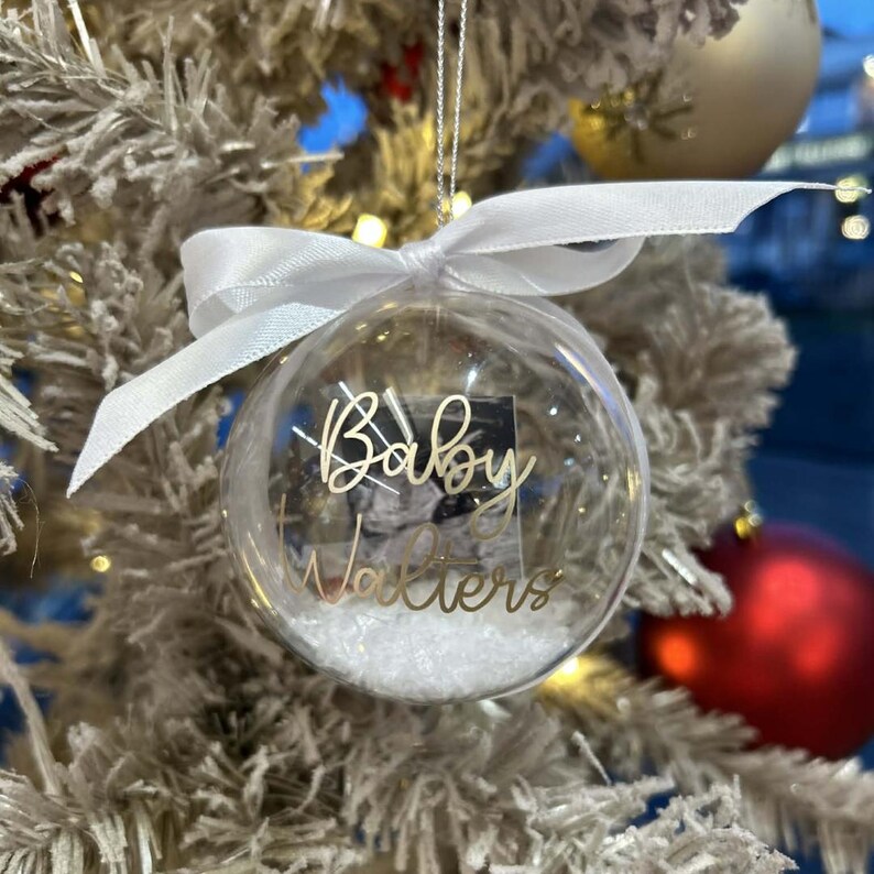 Personalised Pregnancy Scan Photo Bauble, Christmas Tree Decorations - Etsy