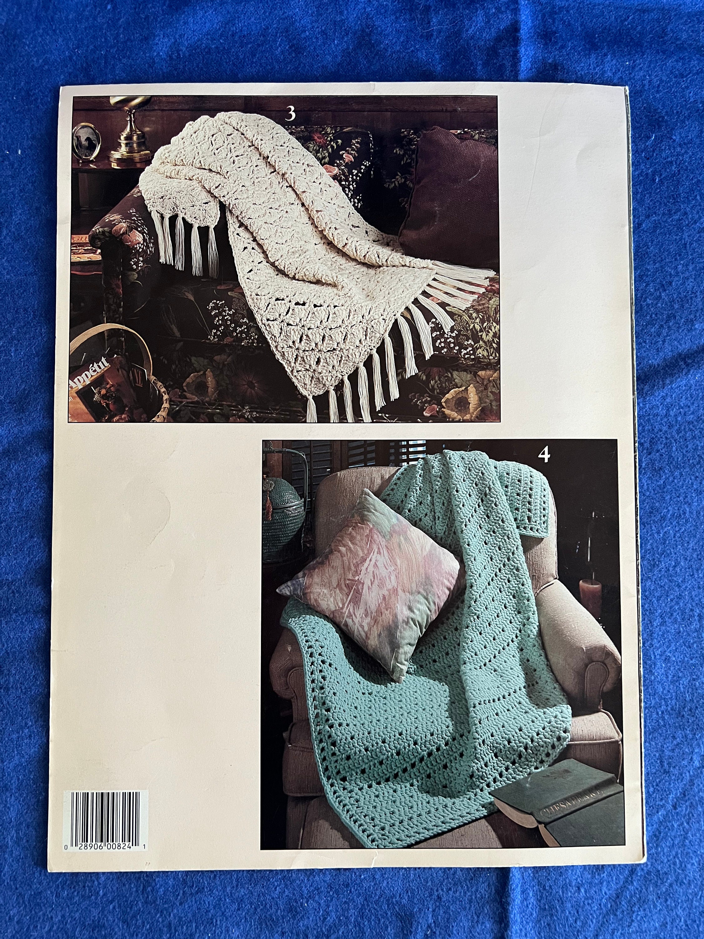 Leisure Arts Afghan Crochet Pattern Leaflets Lot of 2 - Etsy