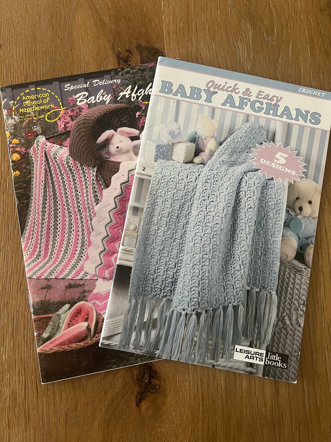 Baby Afghans Little Books Crochet and Knit Pattern Books Lot of 2 - Etsy
