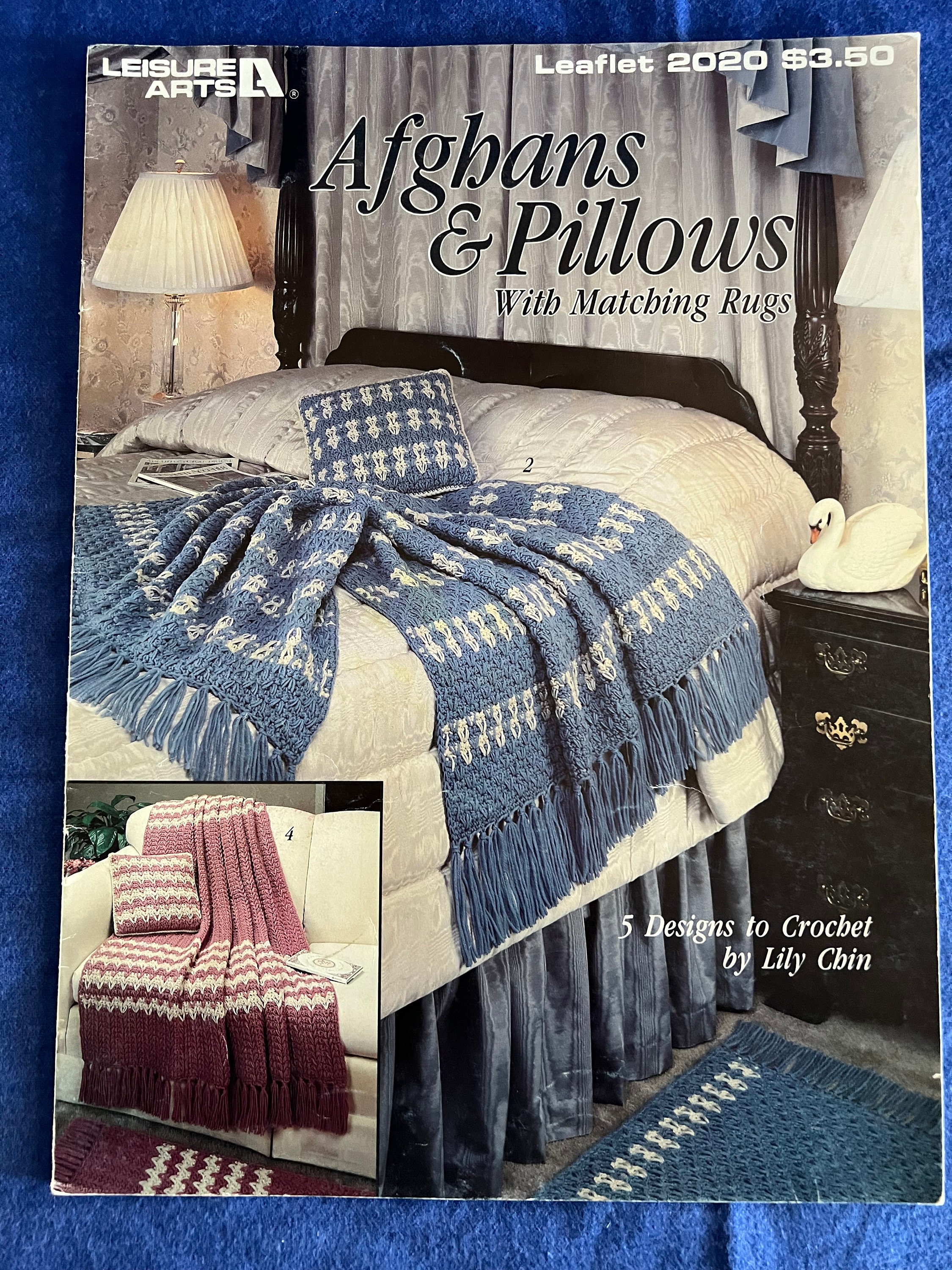 Leisure Arts Afghan Crochet Pattern Leaflets Lot of 2 - Etsy