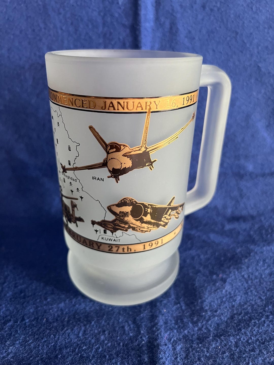 Vintage 22k Gold Operation Desert Storm Frosted Mug - Etsy